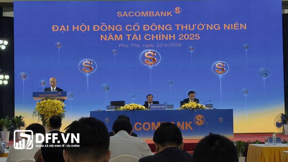 AGM 2026 Sacombank: Quý 1 lãi 3.500 tỷ đồng, ông Nguyễn Đức Thụy đắc cử ...